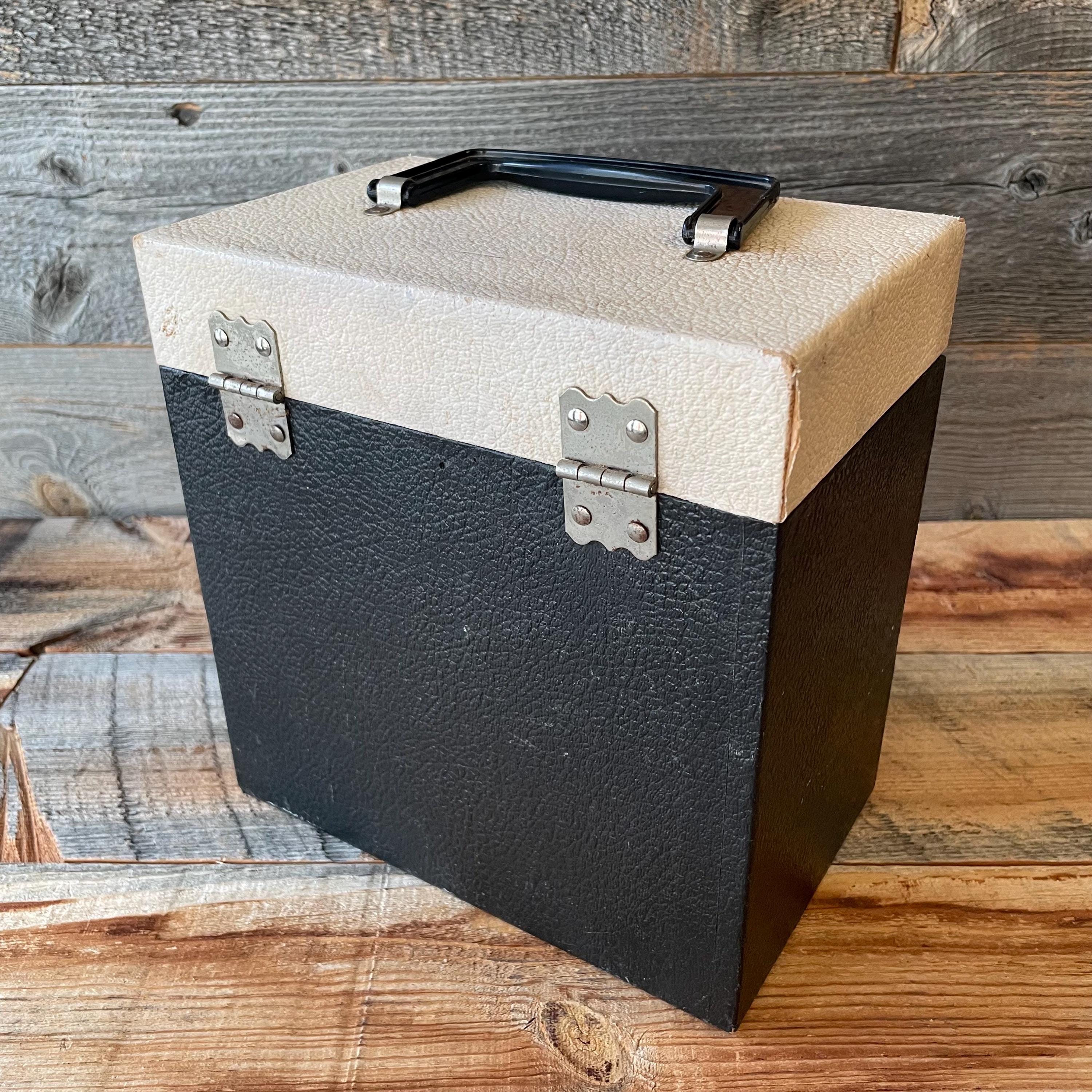 Vintage 45 (7”) Record Storage Box / Tote / Wood Construction! Fits 45 ...