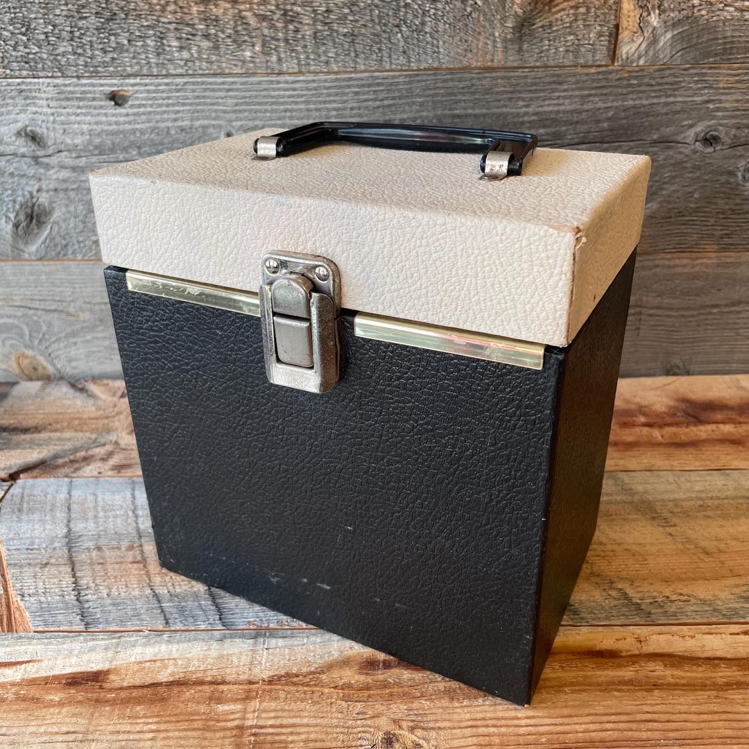 Vintage 45 (7”) Record Storage Box / Tote / Wood Construction! Fits 45 ...
