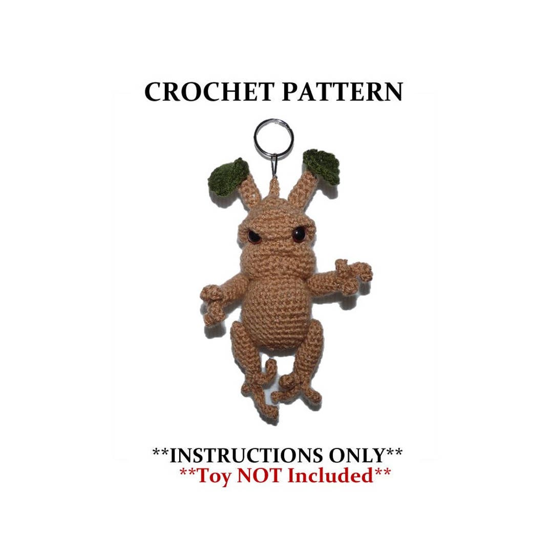 Mini Mandrake Baby Plush Crochet Pattern for Keychain / Bag Backpack ...