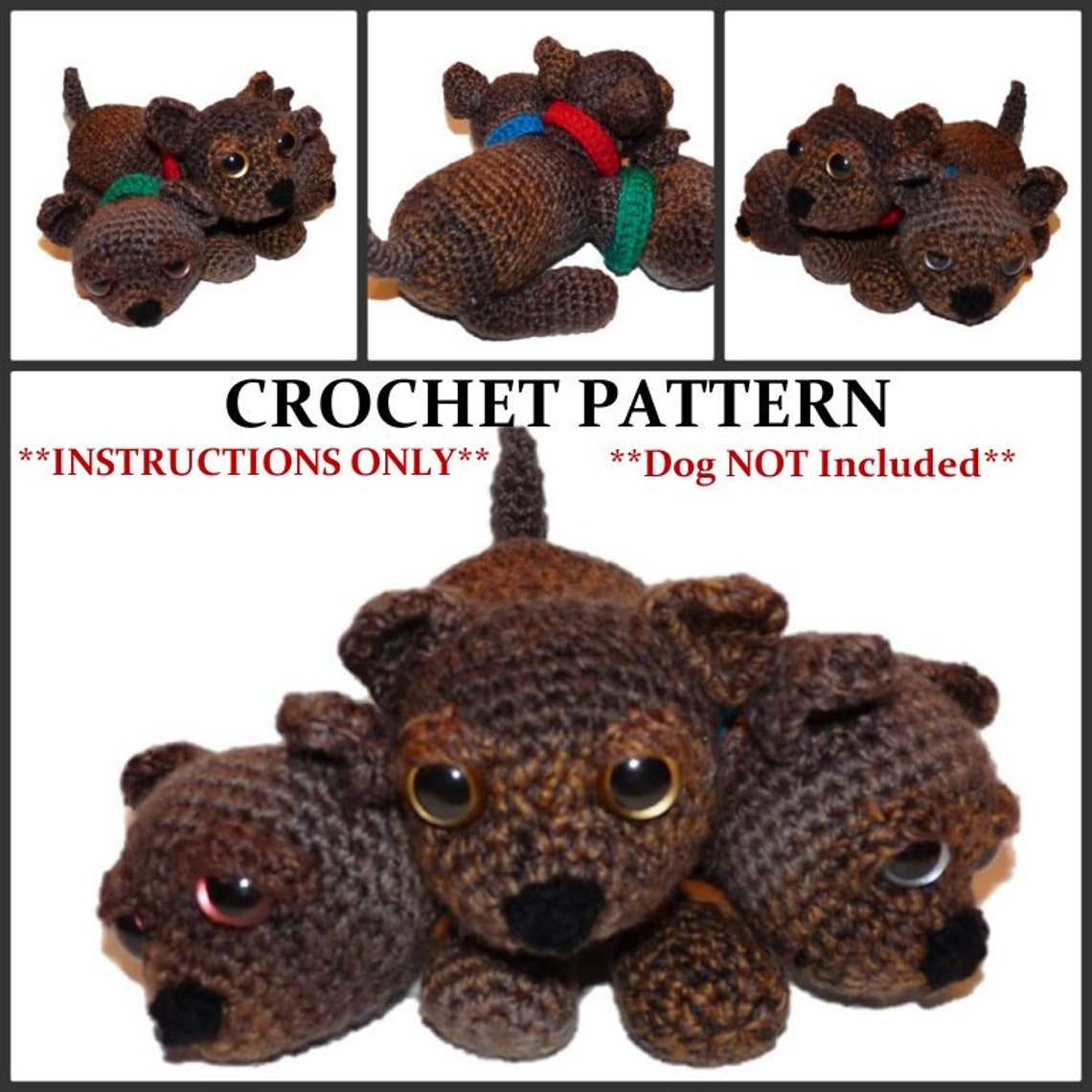 Puppy CROCHET PATTERN Cerberus - Tuffy Triple the Watchdog - Etsy