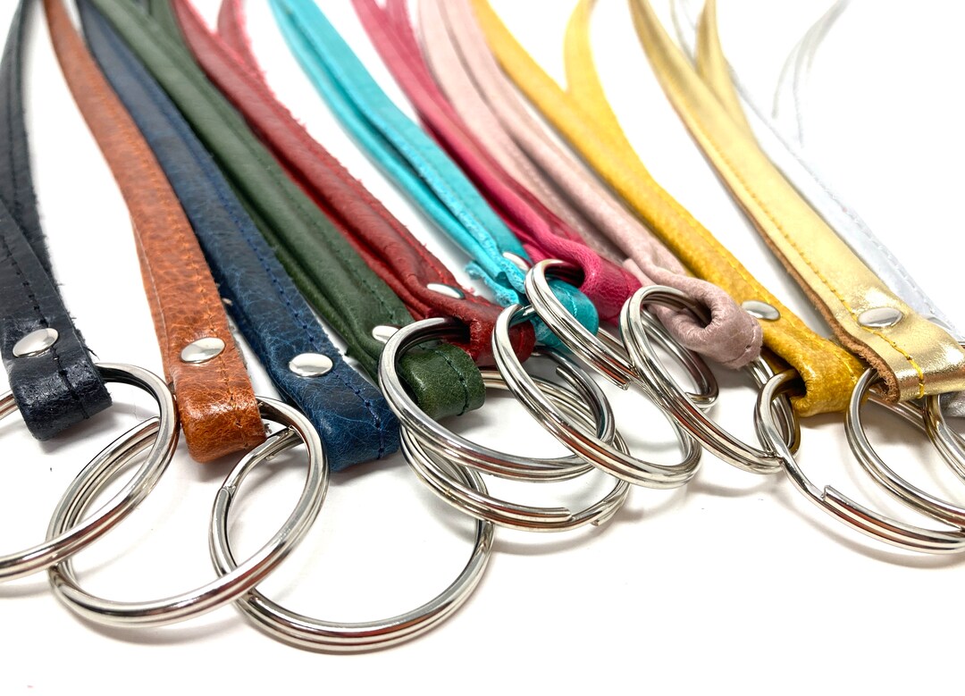 Lanyard, Long Key Chain, Key Ring in Many Colors Made of Genuine ...