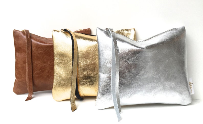 Leather Pouch Gold, Gold Leather Purse, Small Leather Bag Gold - Etsy