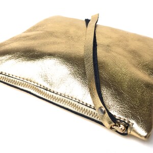 Leather Pouch Gold, Gold Leather Purse, Small Leather Bag Gold - Etsy