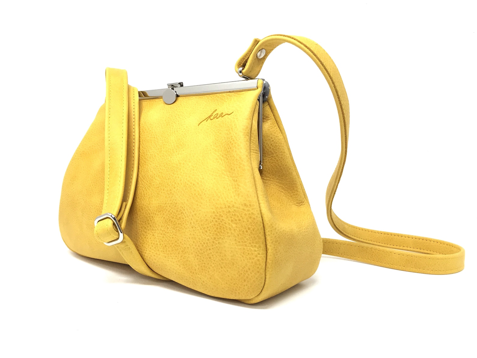 Leather Bag Yellow Leather Purse Woman Leather Bag With - Etsy