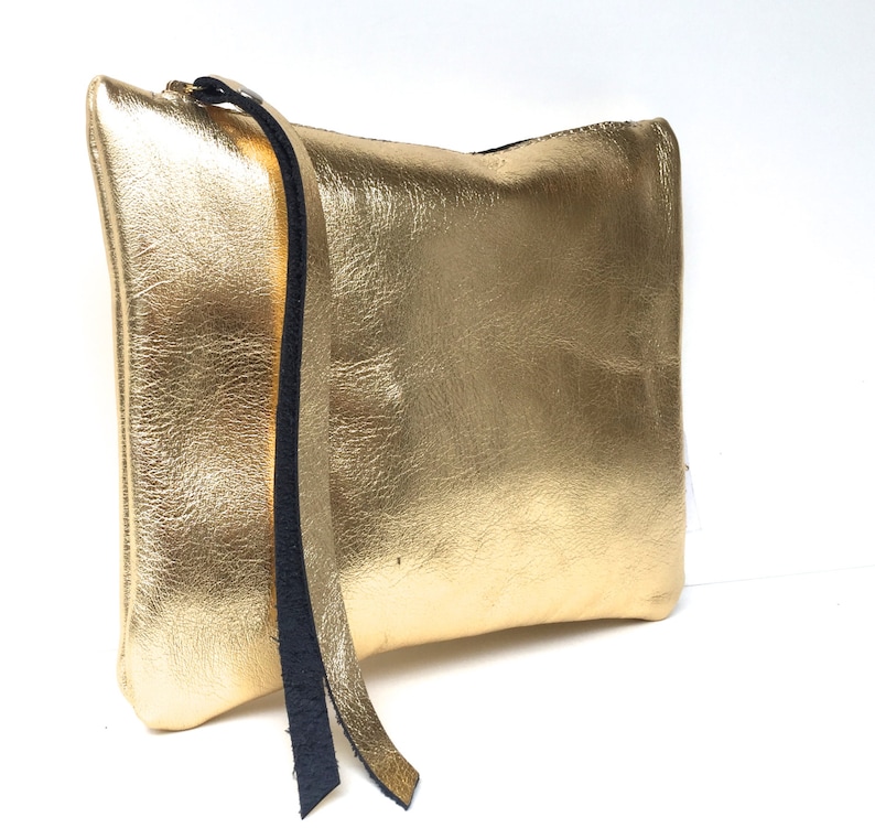 Leather Pouch Gold, Gold Leather Purse, Small Leather Bag Gold - Etsy