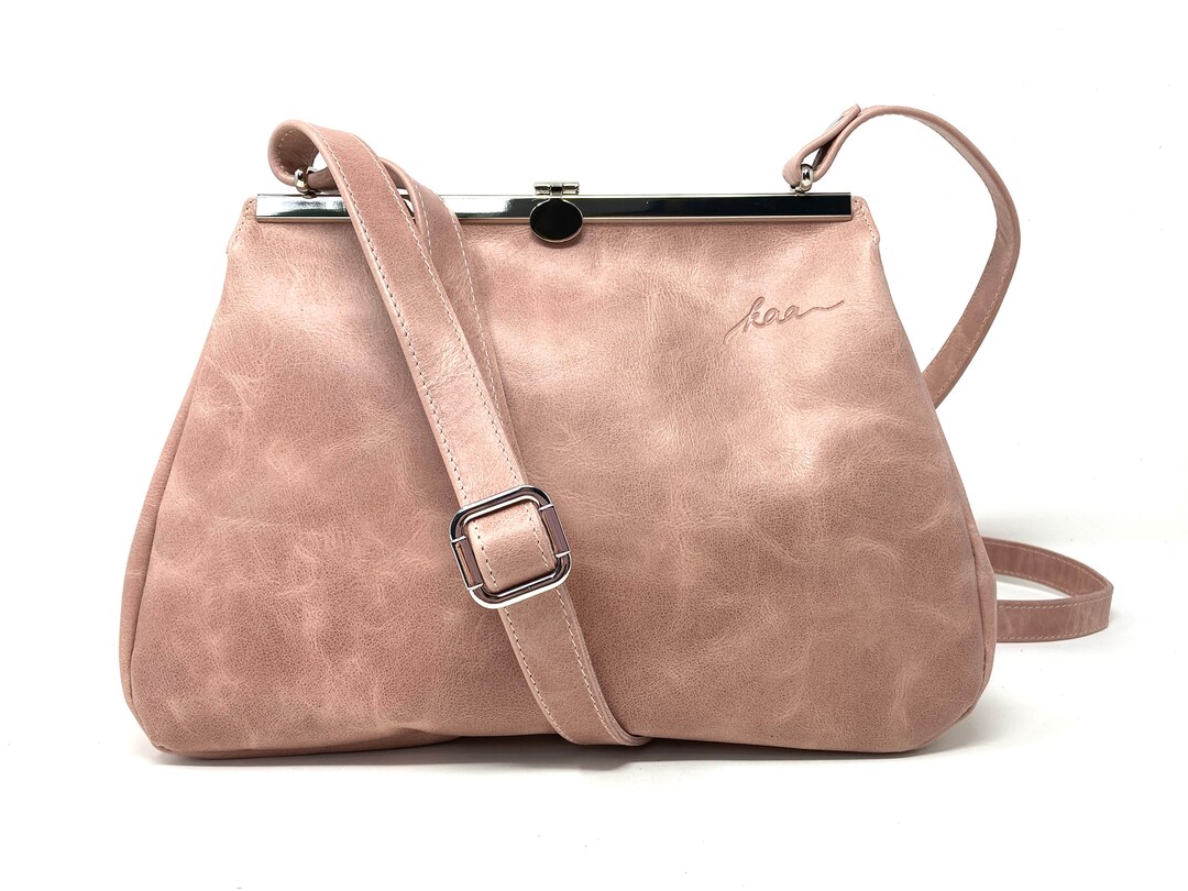 Ledertasche Damen rosa, Handtasche Vintage Leder, Umhängetasche echtes ...
