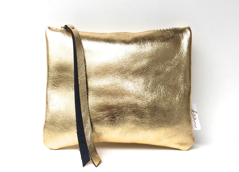 Leather Pouch Gold, Gold Leather Purse, Small Leather Bag Gold - Etsy