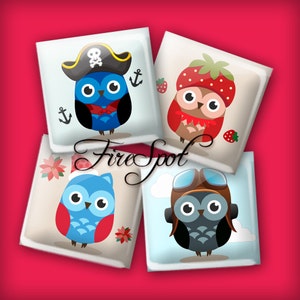 Changeable Owl Animals Digital Collage Sheet 1.5inch1 | Etsy