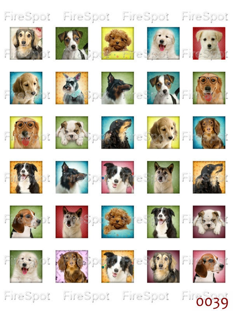Vintage Pet Dog,animal Digital Collage Sheet 1.5 Inch,1 Inch,25 Mm, 20 ...
