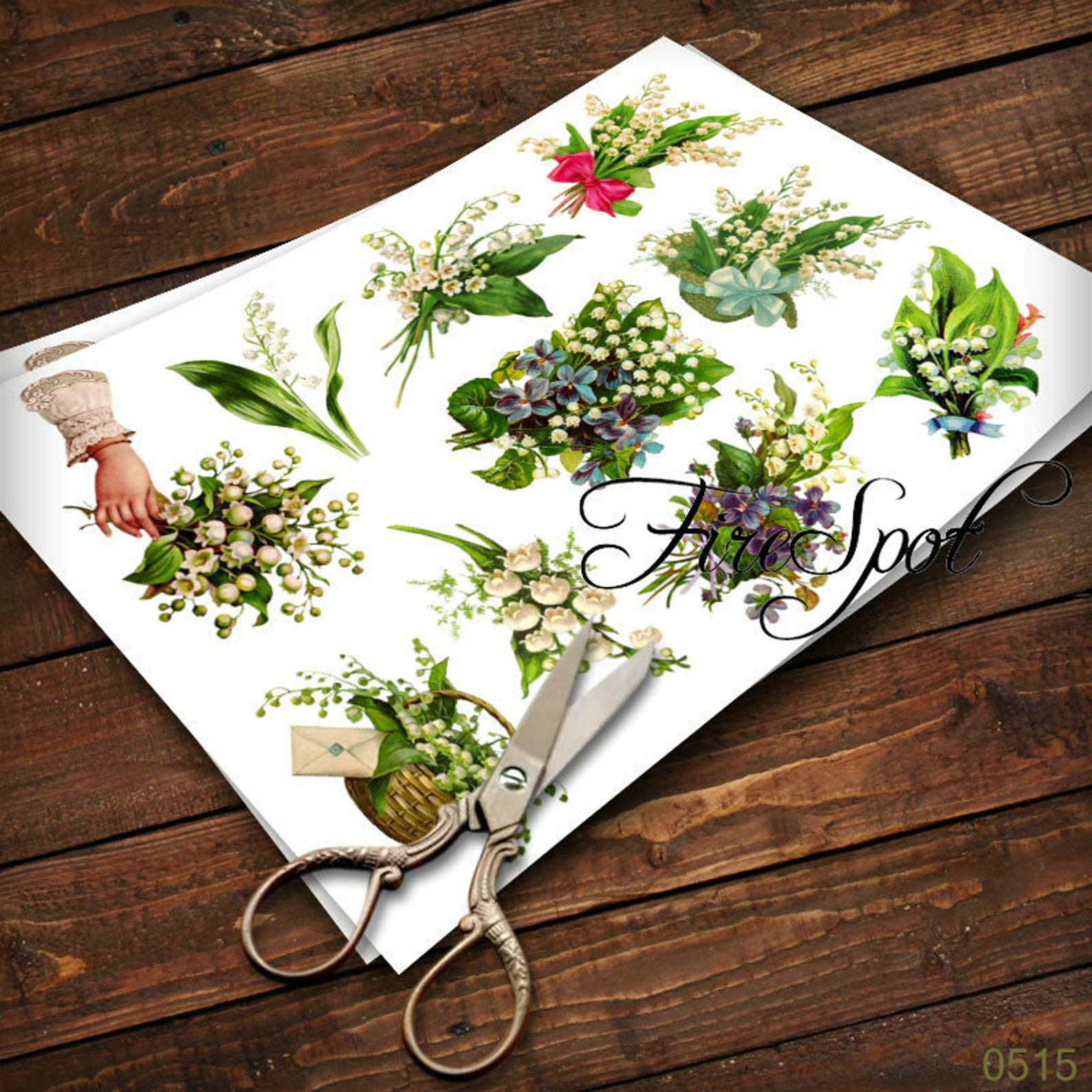 Vintage Lily of the Valley Flowers Digital Collage Sheet | Etsy