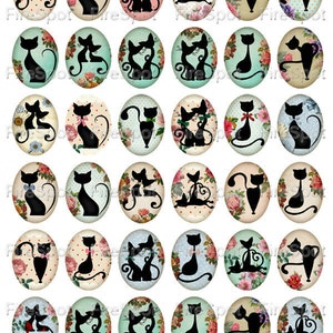 Cartoon Black Cat Digital Collage Sheet 30x40 Mm22x30 - Etsy