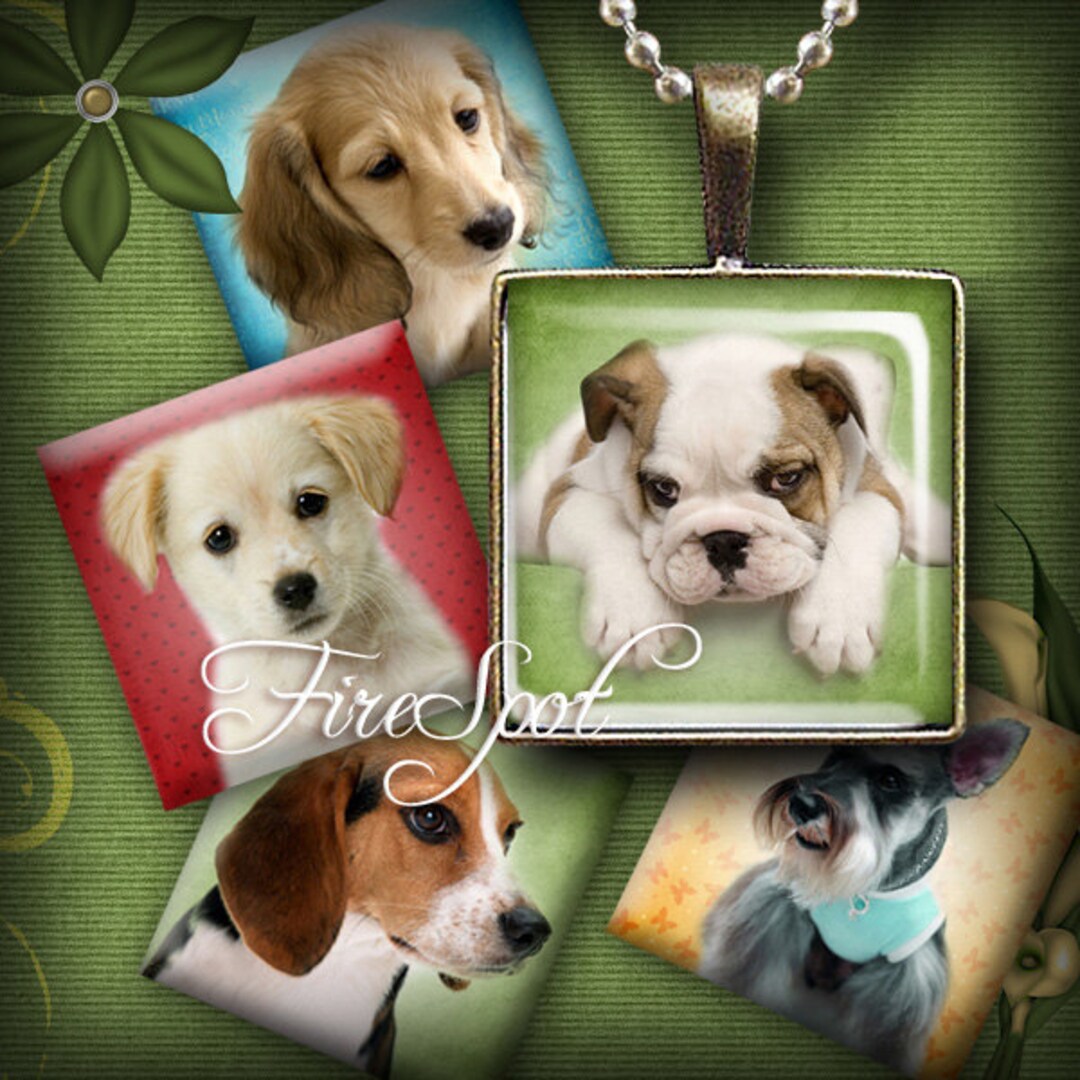 Vintage Pet Dog,animal Digital Collage Sheet 1.5 Inch,1 Inch,25 Mm, 20 ...