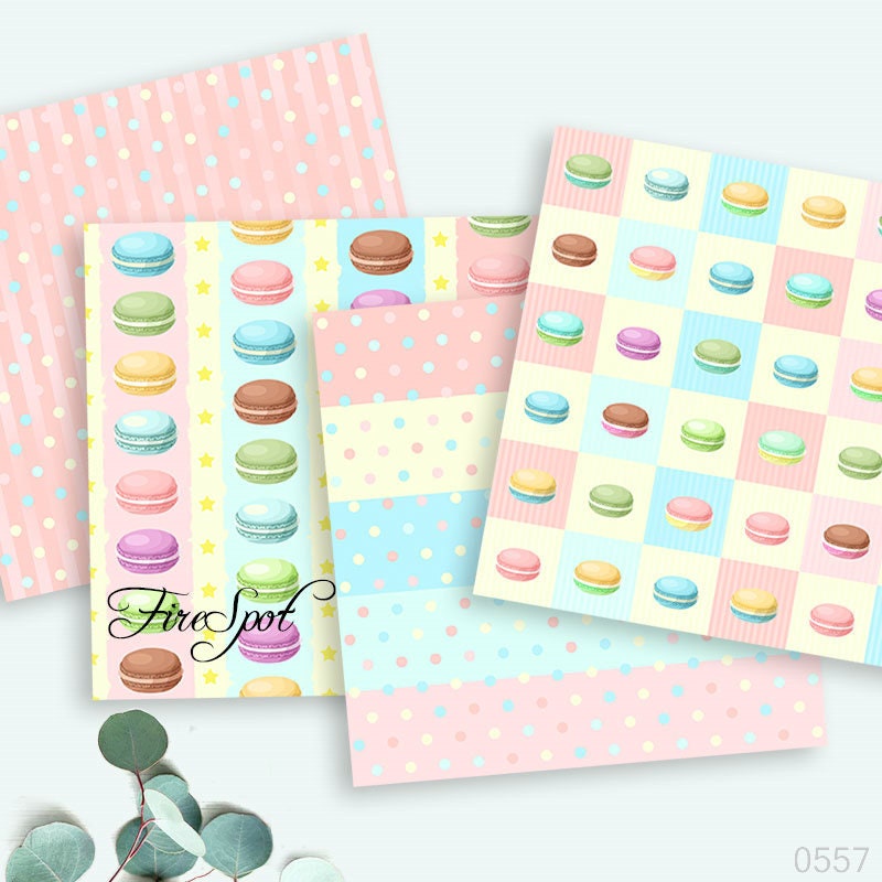 Macaroon Dessert Paper Pack Digital Collage Sheet Seamless - Etsy