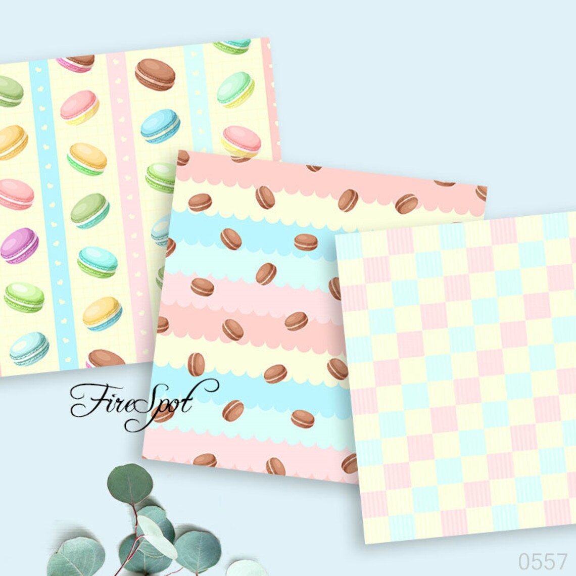 Macaroon Dessert Paper Pack Digital Collage Sheet Seamless - Etsy