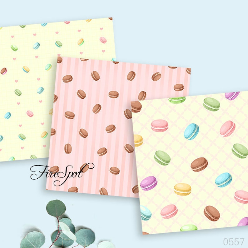 Macaroon Dessert Paper Pack Digital Collage Sheet Seamless - Etsy