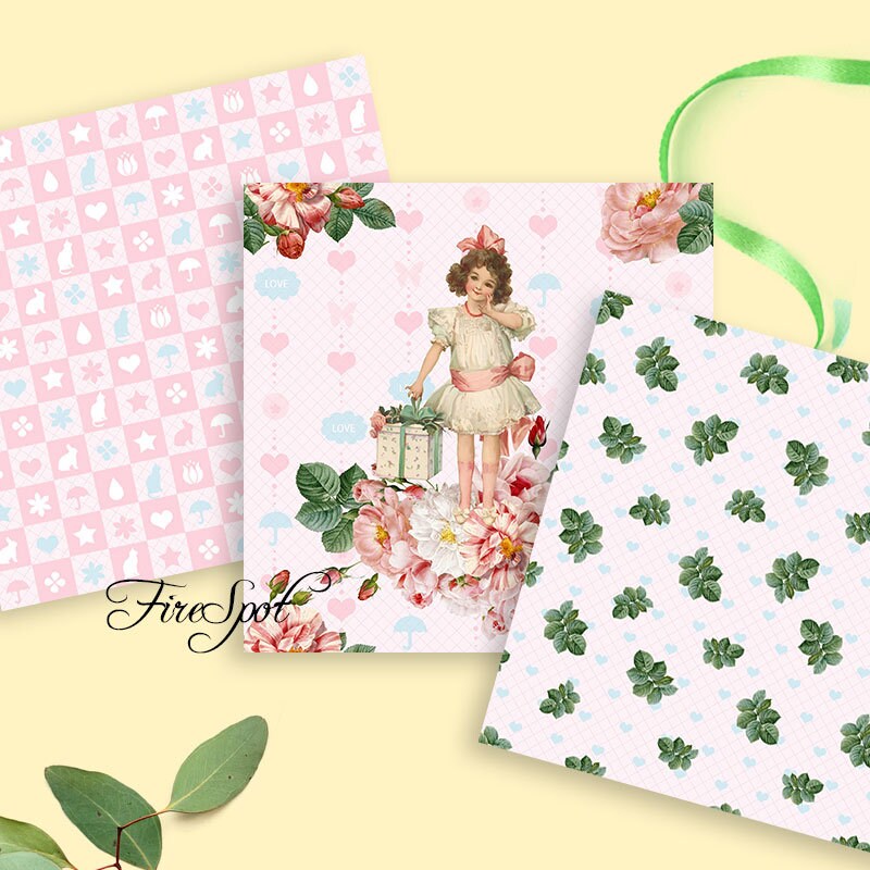 Vintage Girl Paper Pack Digital Collage Sheet Seamless - Etsy