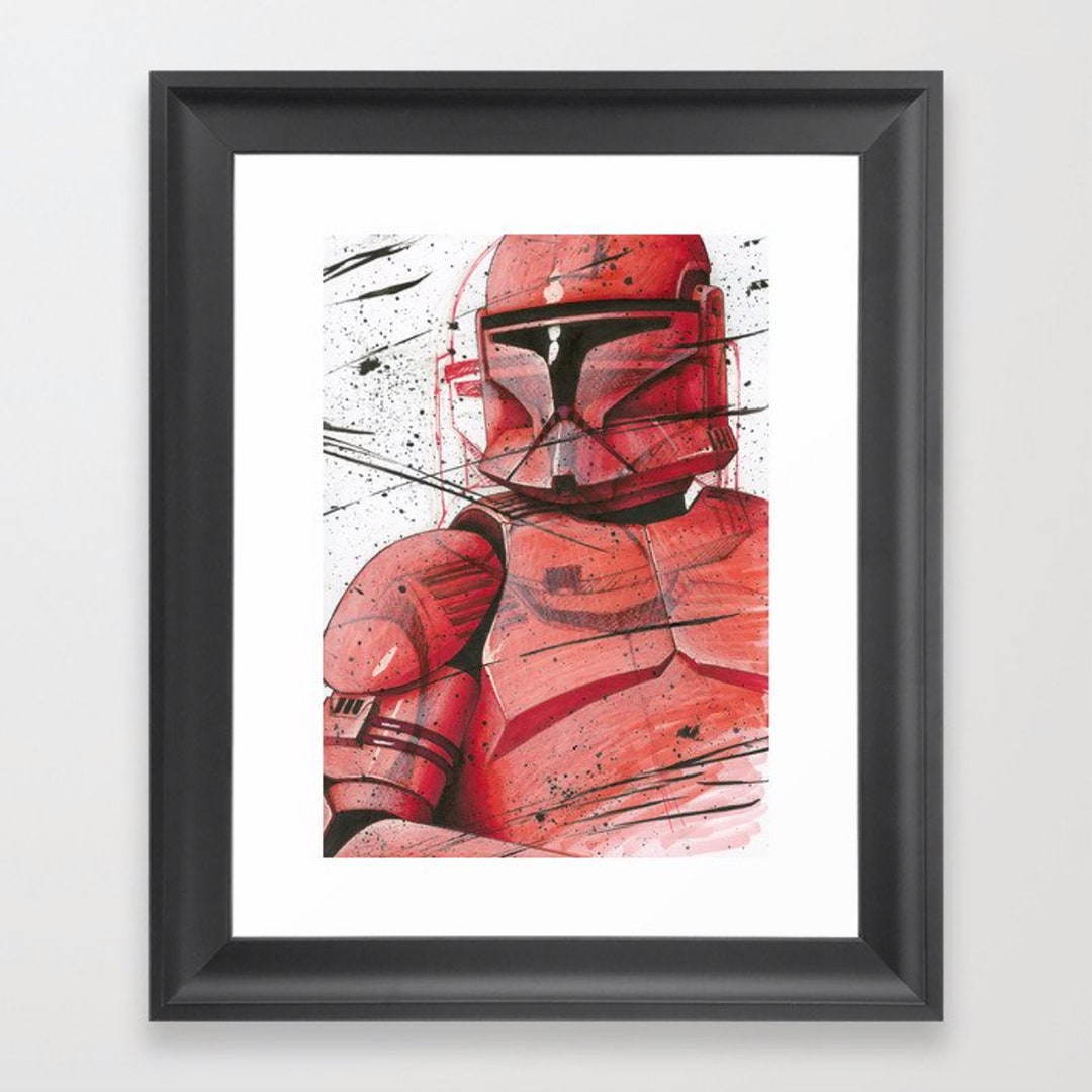 Star Wars Clone Trooper Ink Drawing Marker Art Scifi Empire Dark Side ...
