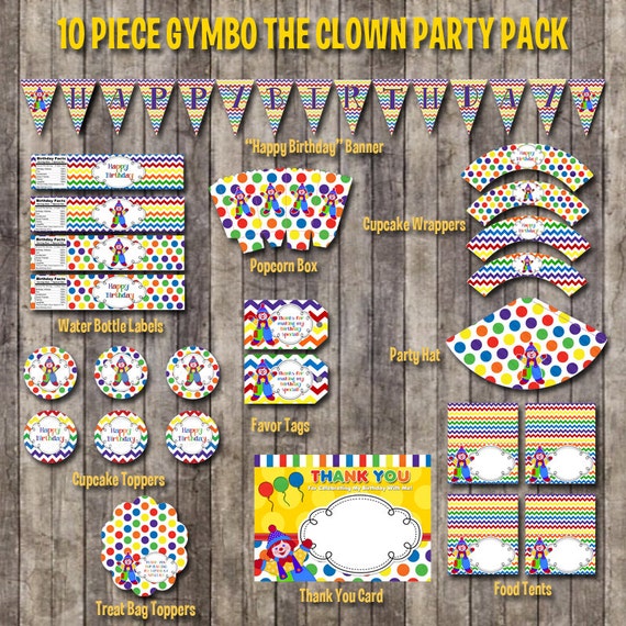 INSTANT DOWNLOAD Gymboree Gymbo the Clown Party Pack Great | Etsy