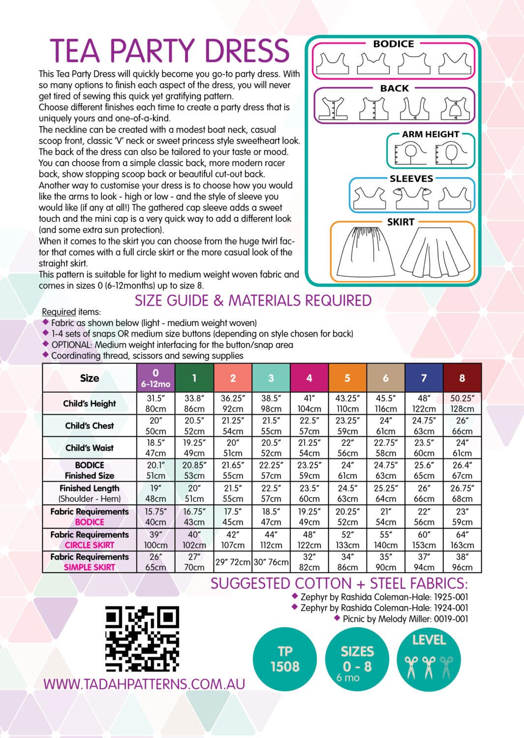 PATTERN Tea Party Dress PDF Sewing Pattern Instant | Etsy UK