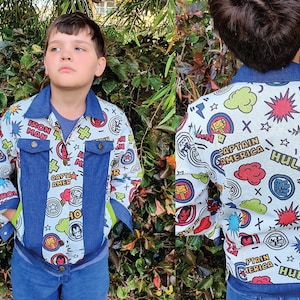 Kids Street Jacket PDF Sewing Pattern ~ Unisex Boys Girls Denim Jacket ...
