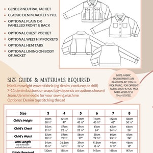 PATTERN Street Jacket KIDS Unisex Boys Girls Denim Jacket PDF Sewing ...