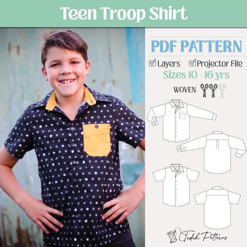 Boy Shirt Pattern - Etsy