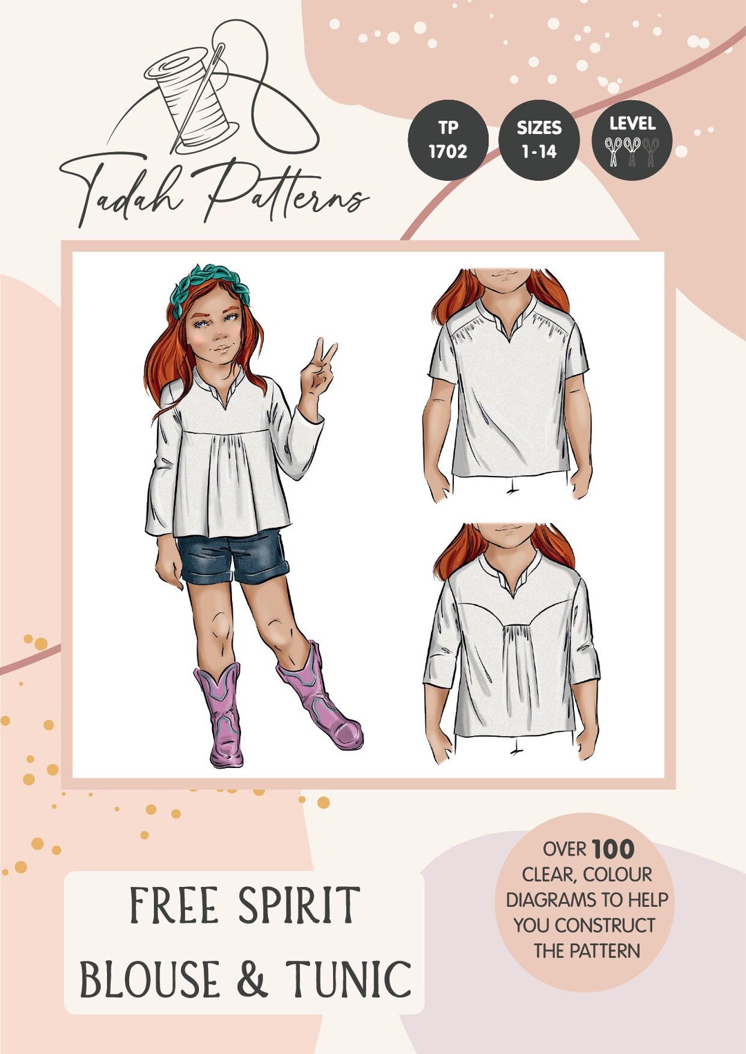 PATTERN Free Spirit Blouse and Tunic PDF Sewing Pattern - Etsy