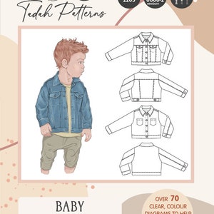 PATTERN Street Jacket BABY Unisex Boys Girls Denim Jacket PDF Sewing ...
