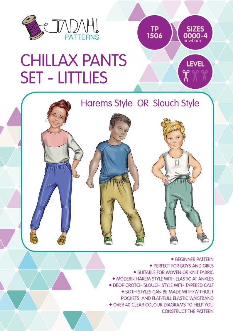 PATTERN Chillax Pants LITTLIES Unisex Boys Girls Pants PDF | Etsy