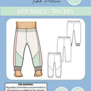 PATTERN Kids Trackies Sweat Pants Joggers PDF Sewing Pattern Instant ...