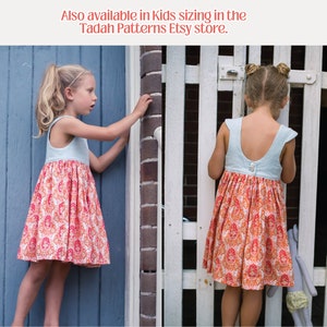 Teen Tea Party Dress PDF Sewing Pattern ~ Girls Summer Dress ~ Sizes 8 ...