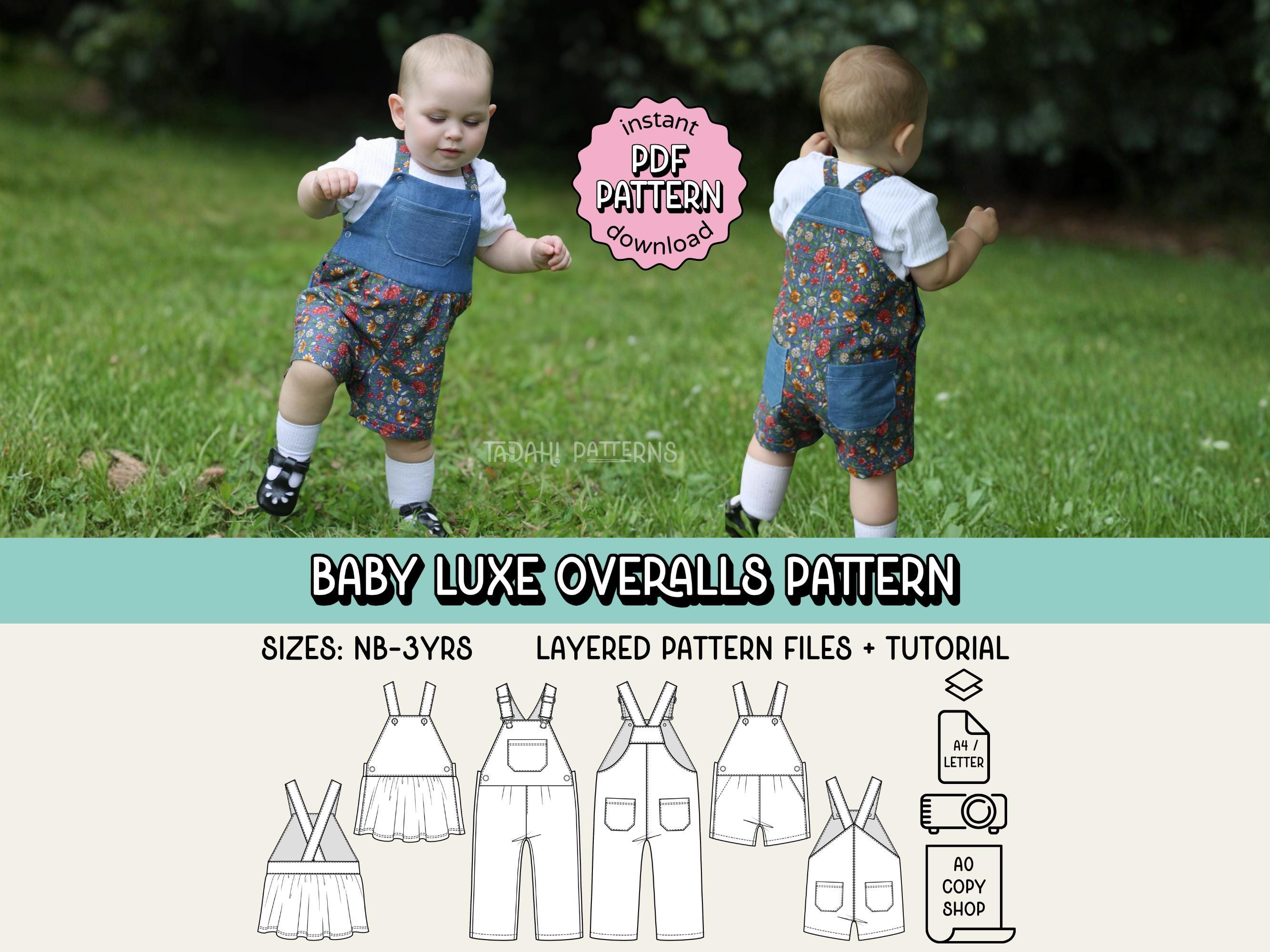 Baby Luxe Overalls PDF Sewing Pattern ~ Unisex Boys Girls Pants ~ Sizes ...