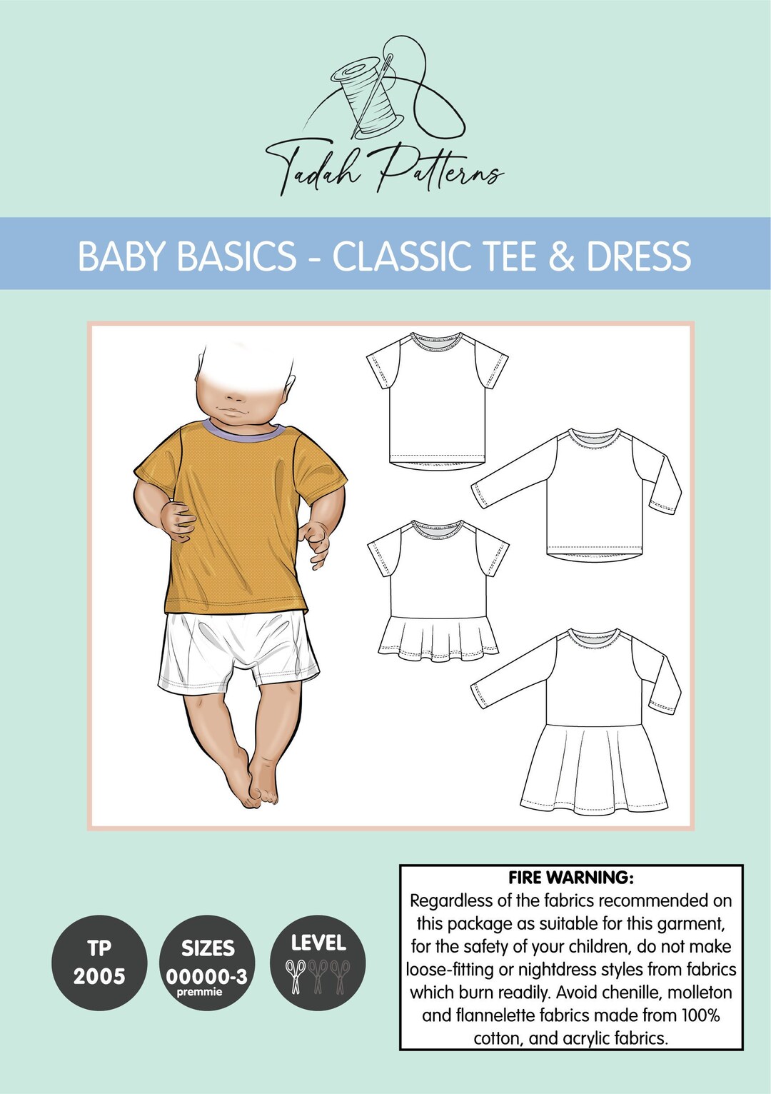 PATTERN Baby Basics Classic TEE & Dress PDF Sewing Pattern Instant ...