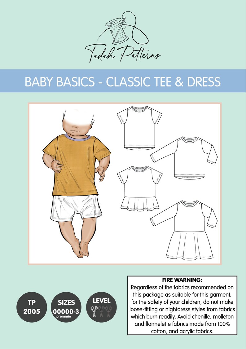 PATTERN Baby Basics Classic TEE & Dress PDF Sewing Pattern | Etsy