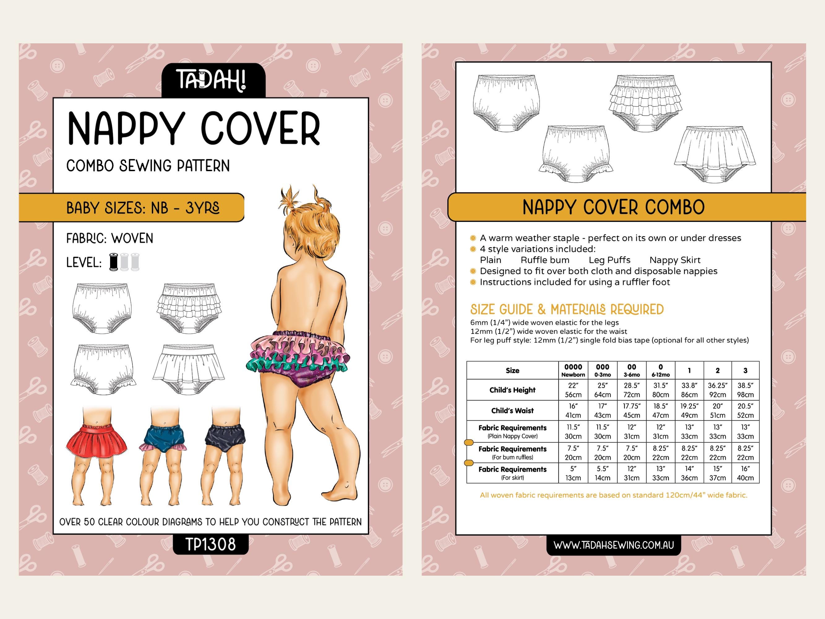 Nappy Cover Combo PDF Sewing Pattern ~ Unisex Boys Girls Diaper Cover ...