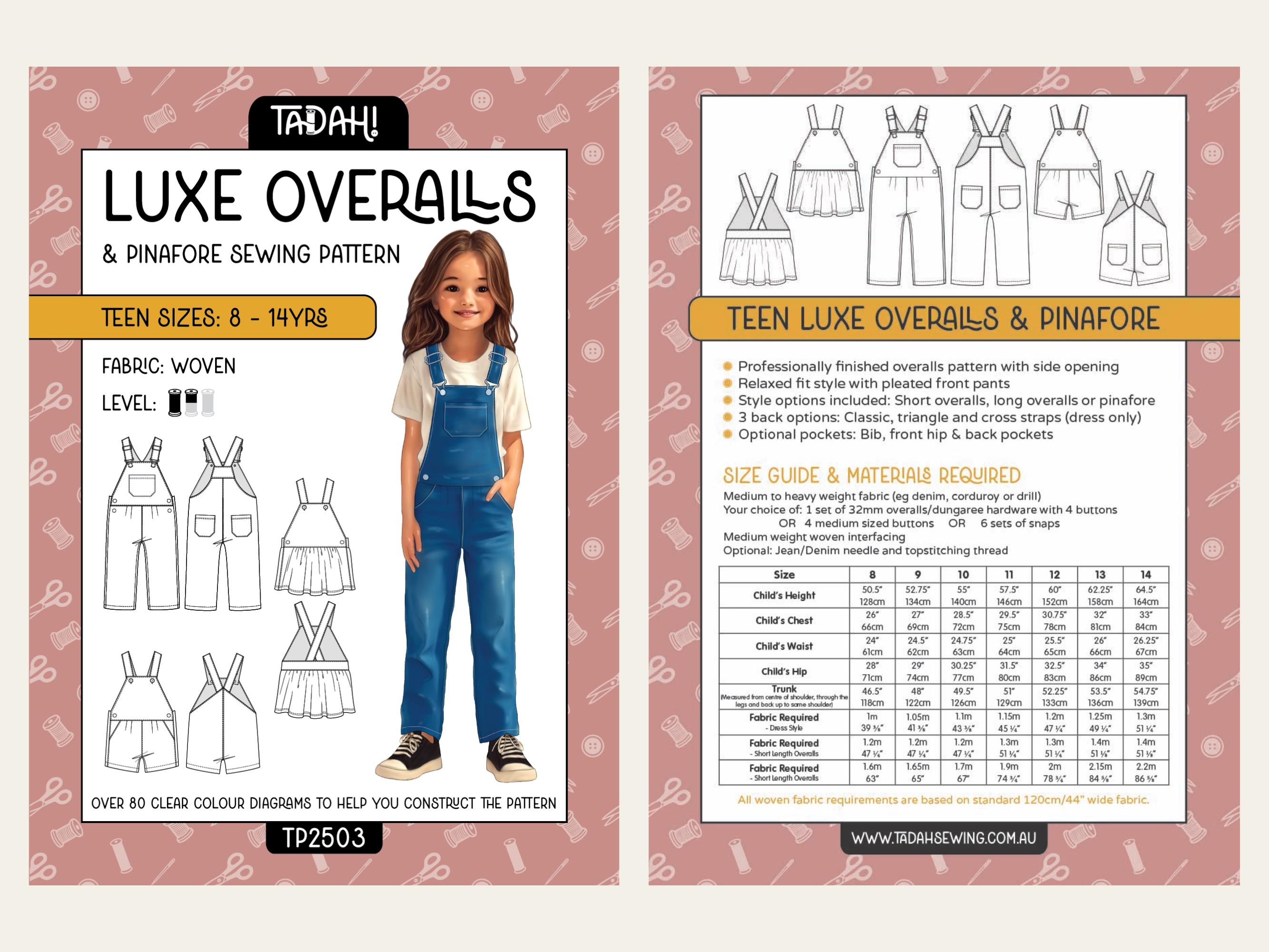 3 PATTERN BUNDLE ~ Luxe Overalls PDF Sewing Patterns (baby + Kids ...