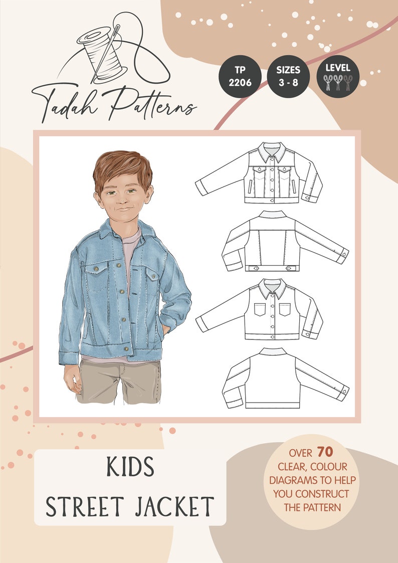 PATTERN Street Jacket KIDS Unisex Boys Girls Denim Jacket - Etsy