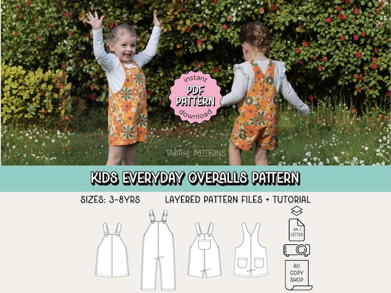 Kids Overalls Sewing Pattern