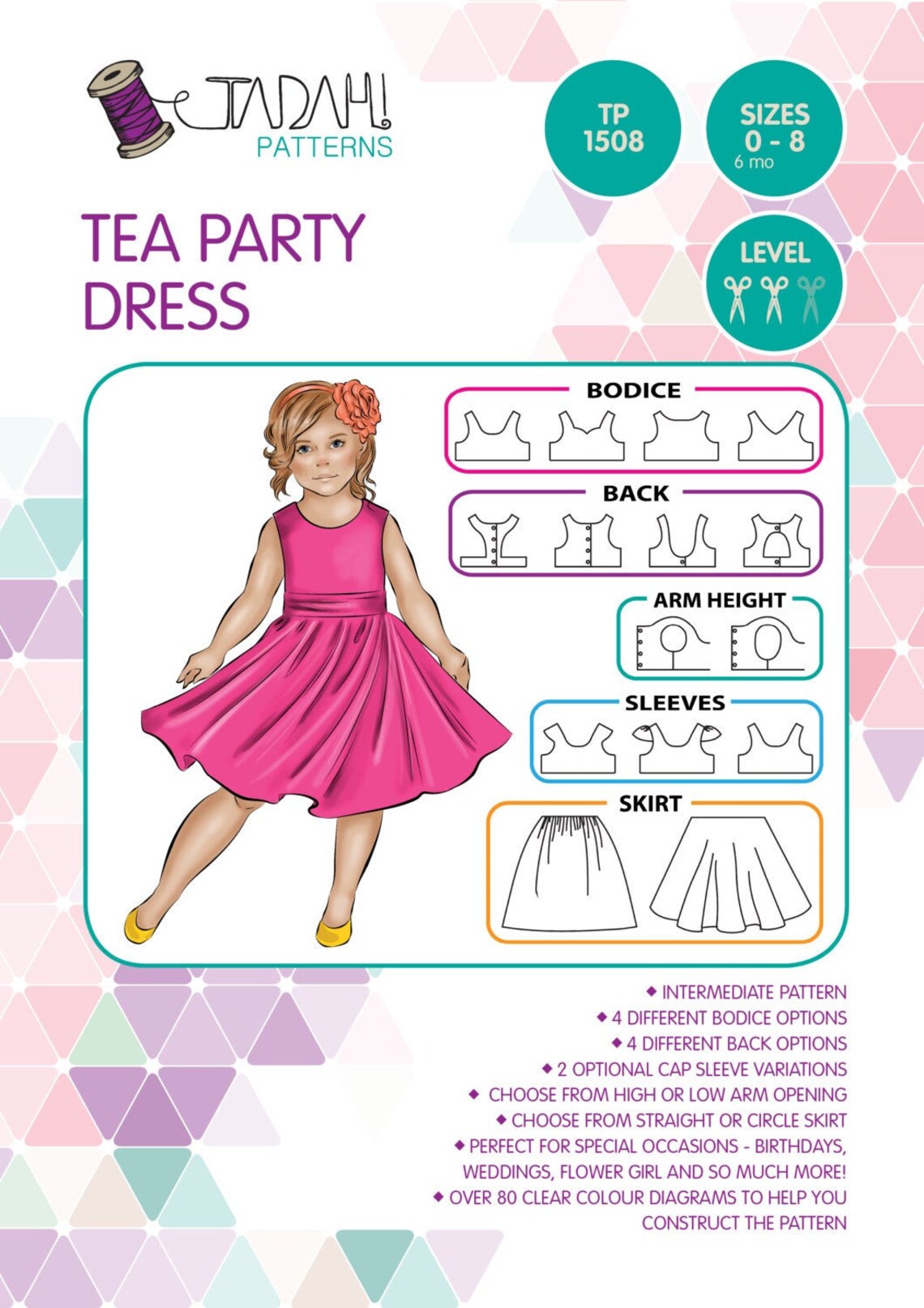PATTERN Tea Party Dress PDF Sewing Pattern Instant | Etsy UK