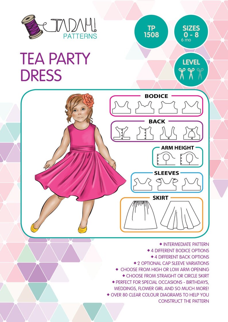 PATTERN Tea Party Dress PDF Sewing Pattern Instant | Etsy UK