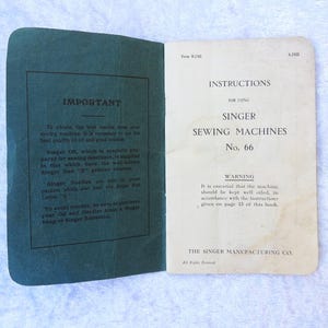 1933 Singer Sewing Machine 66 Manual: Original Instructions - Etsy