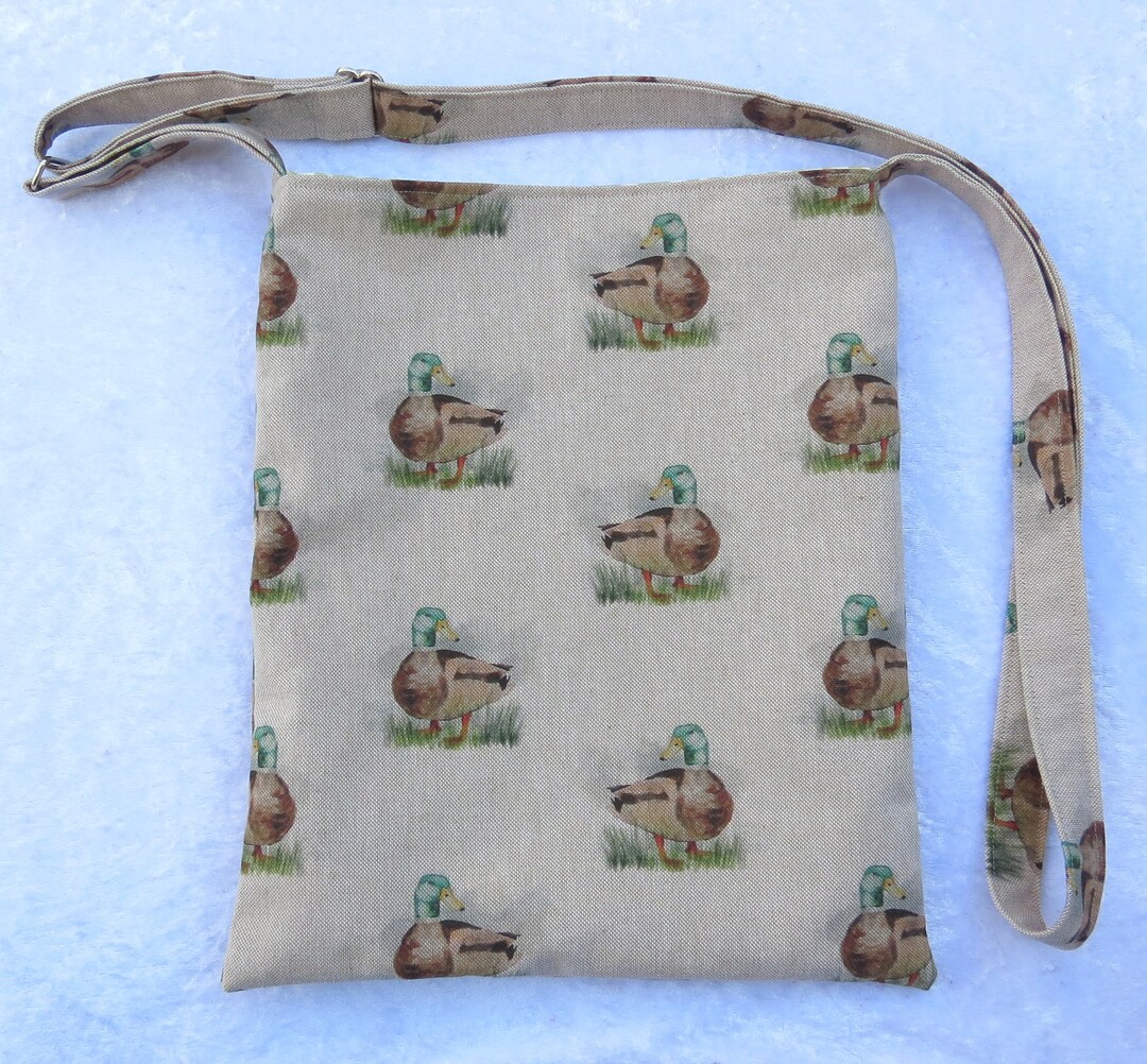 Drain Bag, Lined Drain Bag With an Adjustable Strap, Ducks, Crossover ...