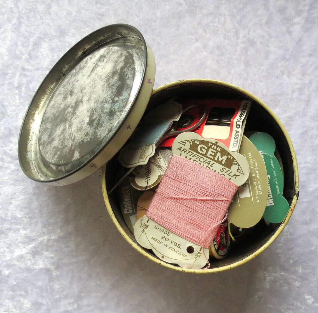 Vintage Sewing Items, Vintage Haberdashery, Sewing Tin, Sylko Threads ...