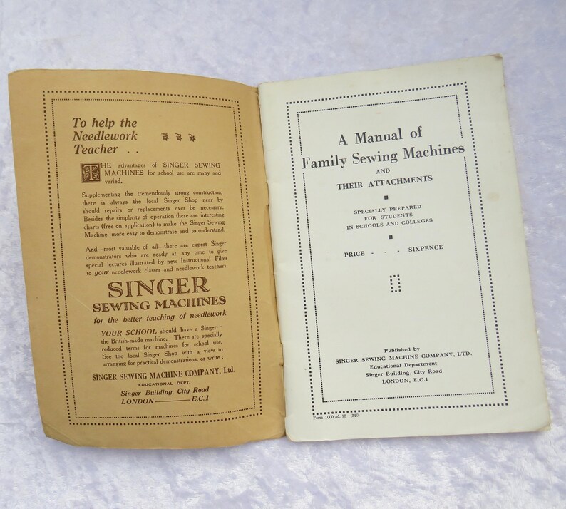 Vintage Singer Sewing Machine Manual, 1950s Family Sewing Machines - Etsy