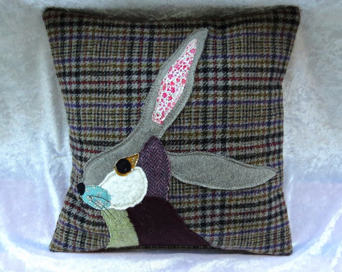 Scrappy Hare, Hare Cushion, 13 Inches X 13 Inches, With Feather Insert ...