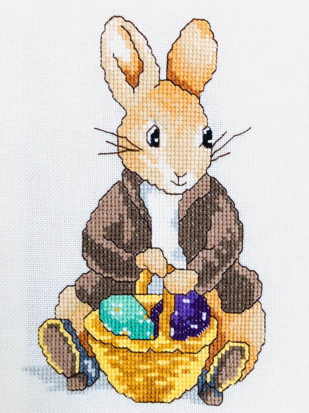 Handmade Crossstitch Peter Rabbit ABC Letter O Beatrix Potter Nursery ...