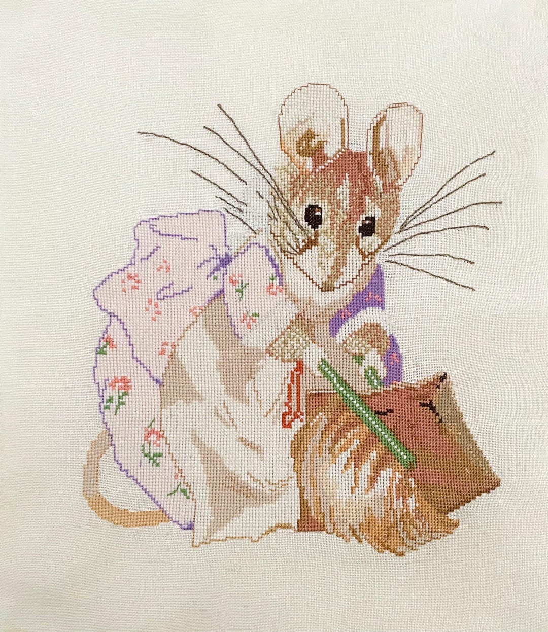 Beatrix Potter Handmade Cross Stitch Hunka Munka Nursery Decor Ready to ...