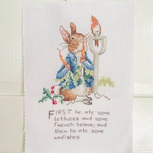 Peter Rabbit Handmade Cross Stitch Small Cross Stitch Beatrix Potter ...