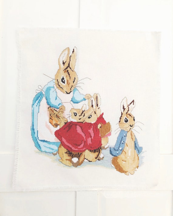 Handmade Peter Rabbit Cross Stitch Beatrix Potter Finished - Etsy