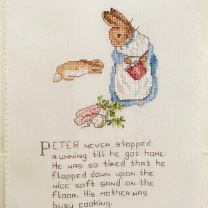 Peter Rabbit Handmade Cross Stitch Small Cross Stitch Beatrix Potter ...